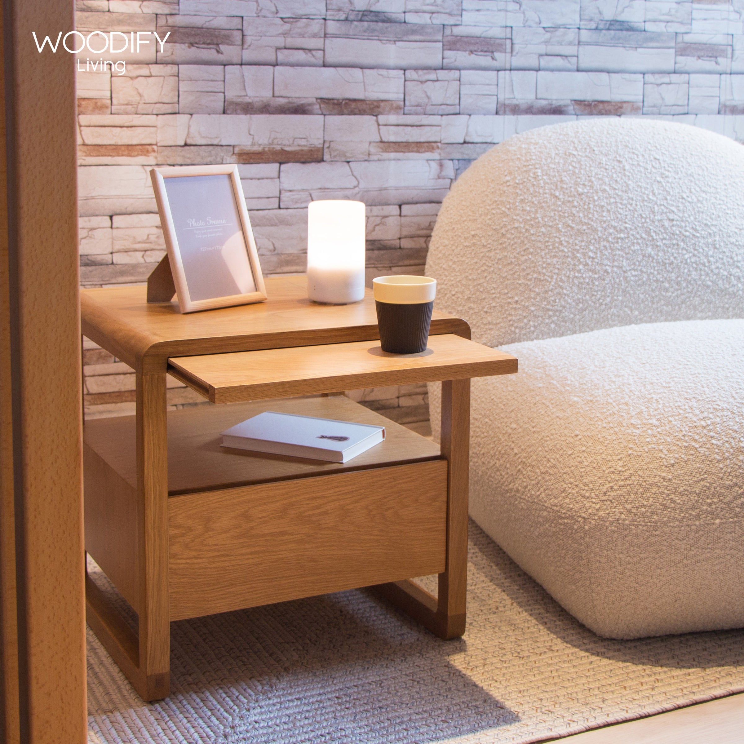 WOODIFY Living - u-slide side table